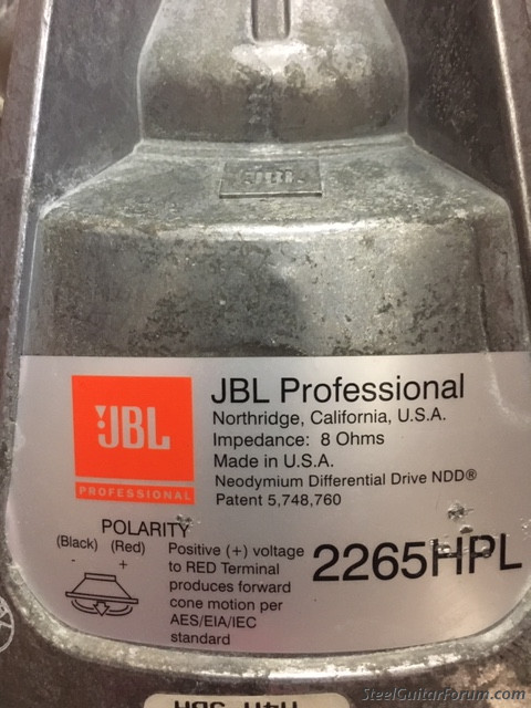 JBL Neo Woofer 2265HPL. Close : The Steel Guitar Forum