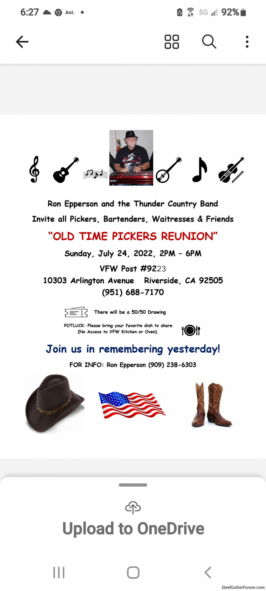Riverside CA: Old Time Pikkers Reunion - The Steel Guitar Forum